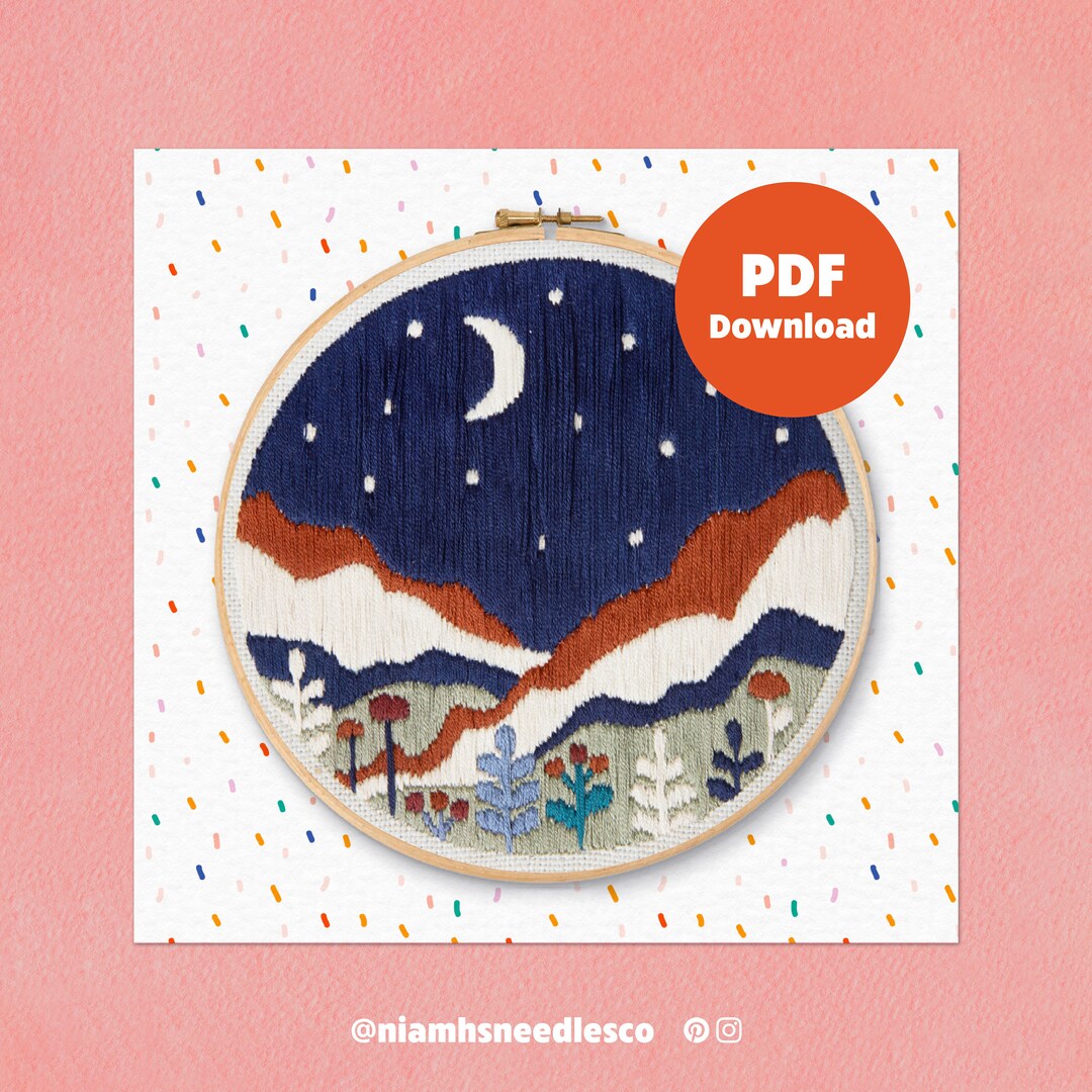 Beginner Long Stitch Night Skyline Pattern | Digital Download PDF ...