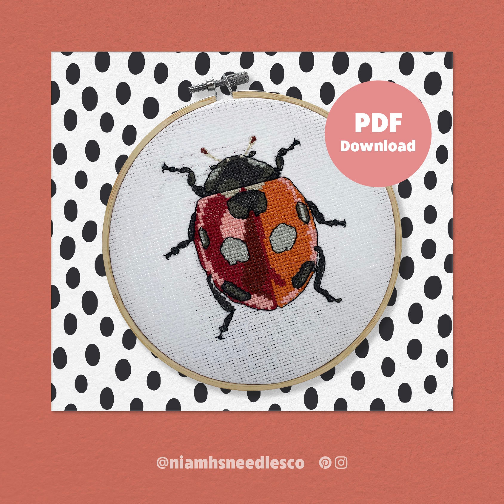 Ladybug Ladybird Cross Stitch Pattern | Digital Download PDF ...