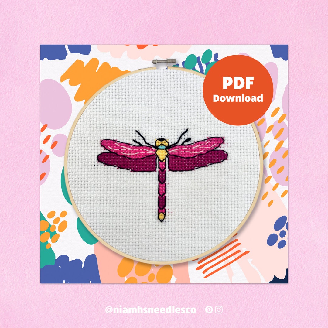 Cross Stitch Dragonfly Pattern | Digital Download PDF Instructions ...