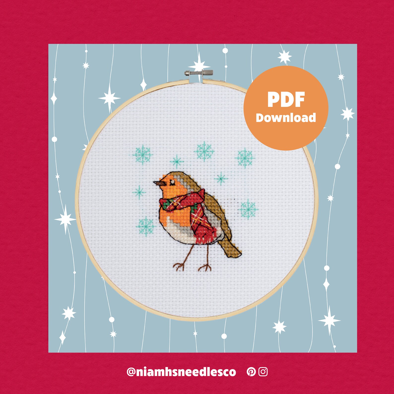 Christmas Robin Stocking Cross Stitch Pattern | Digital Download PDF ...