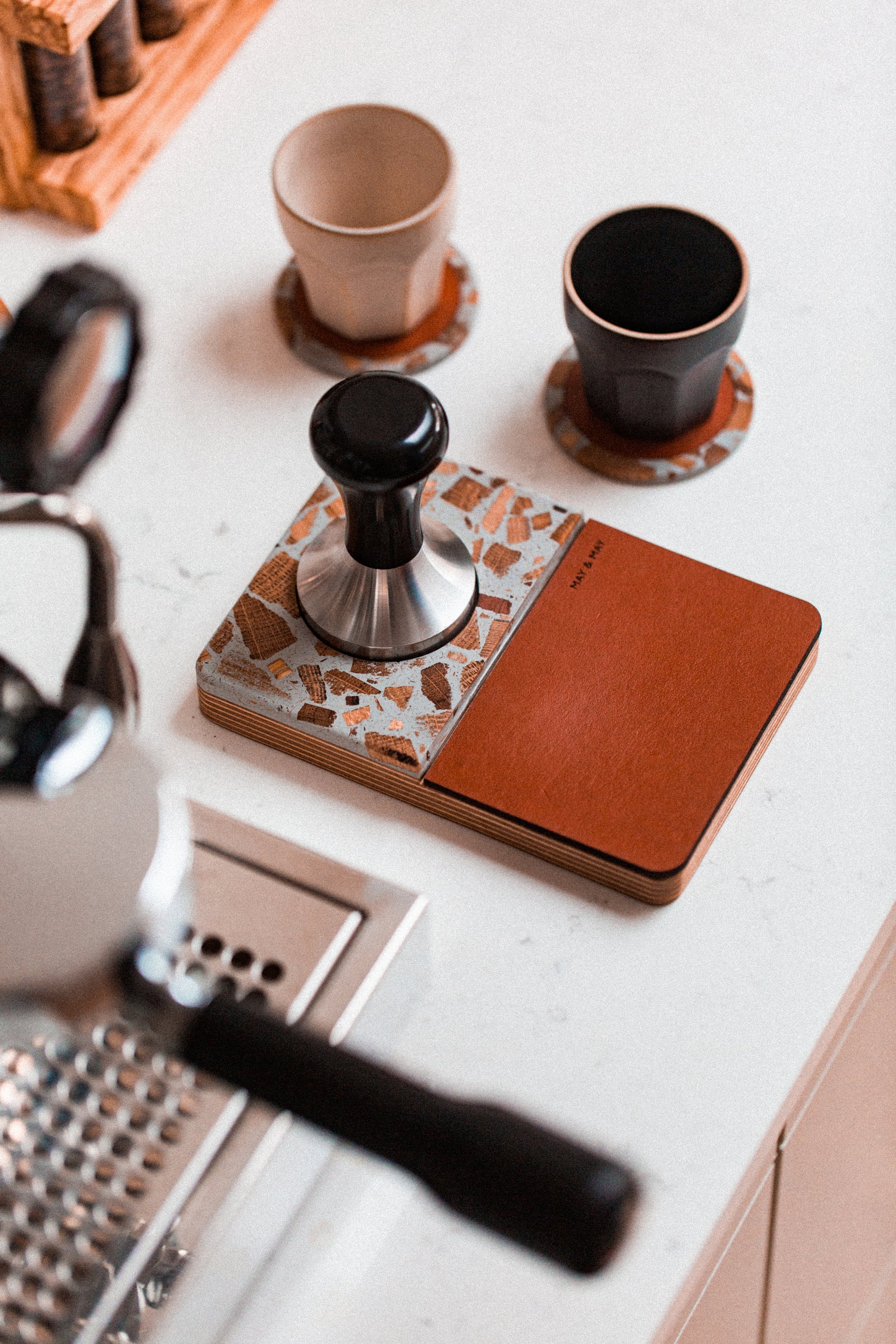Luxury Leather and Terrazzo Wood Tamping Station for 58mm - Etsy