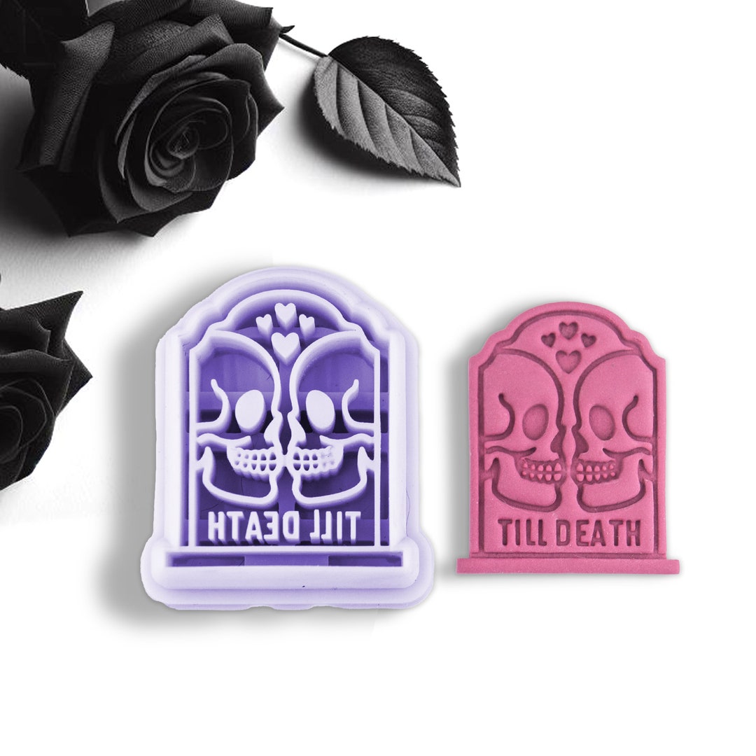 Till Death Skulls Gravestone Polymer Clay Cutter | Large Cutters Dangle ...