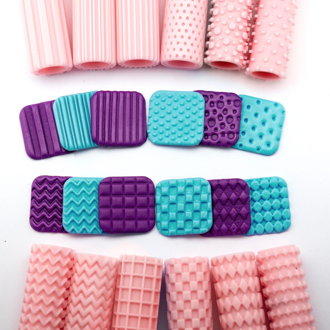 Geometric Texture Mini Clay Rollers Set | Polymer Clay Tools | Polka ...