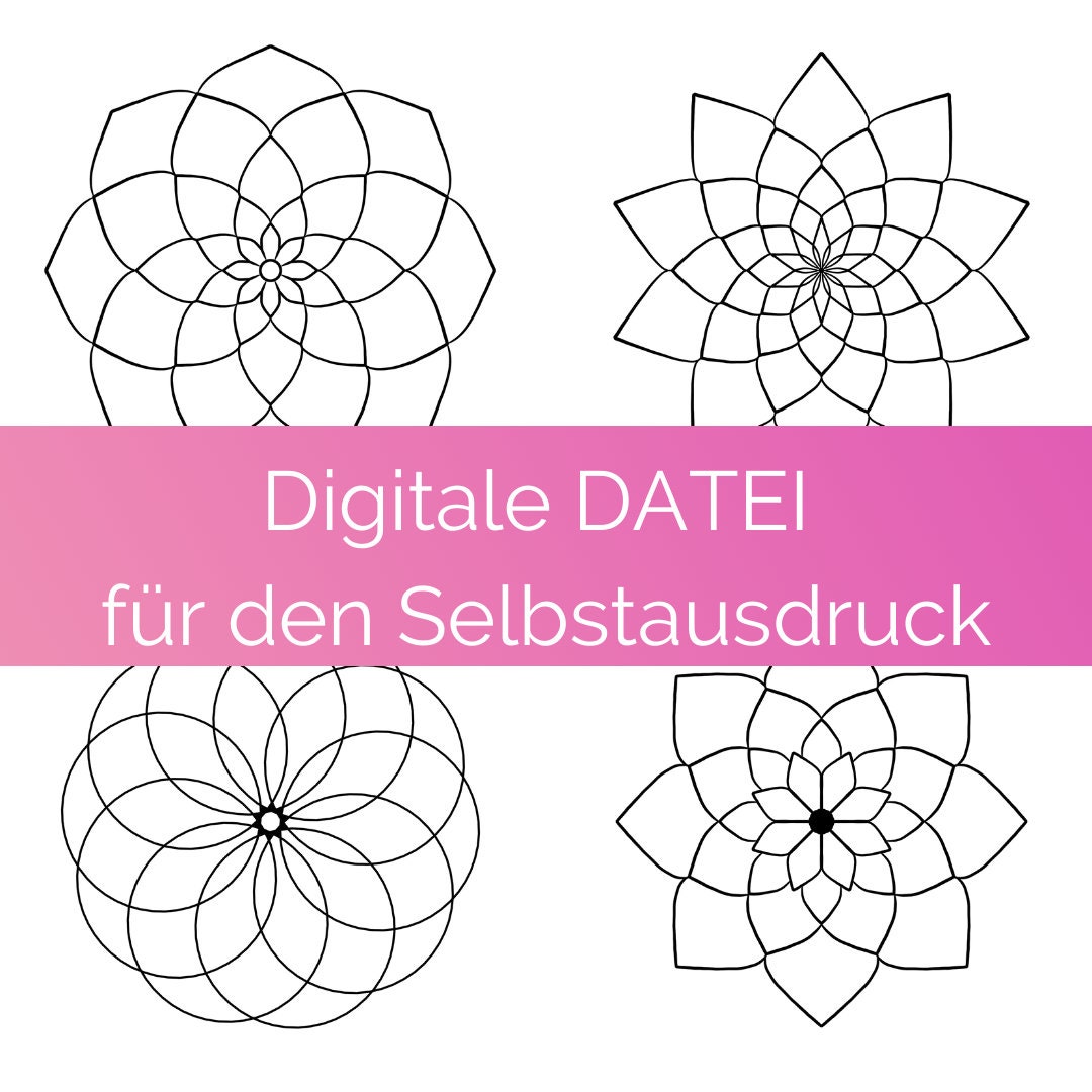 9 Simple Mandala Templates to Color in or Design Yourself, Instant ...