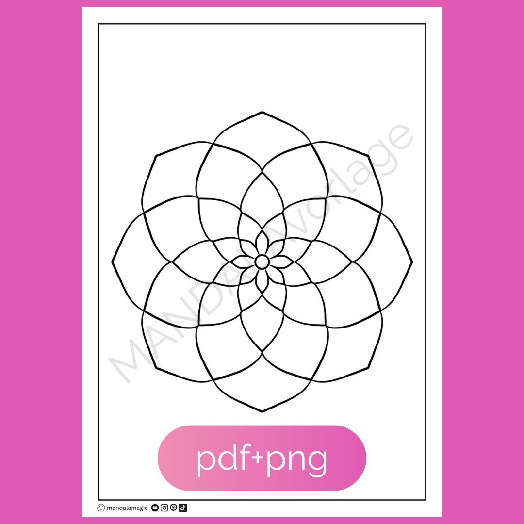 9 Simple Mandala Templates to Color in or Design Yourself, Instant ...