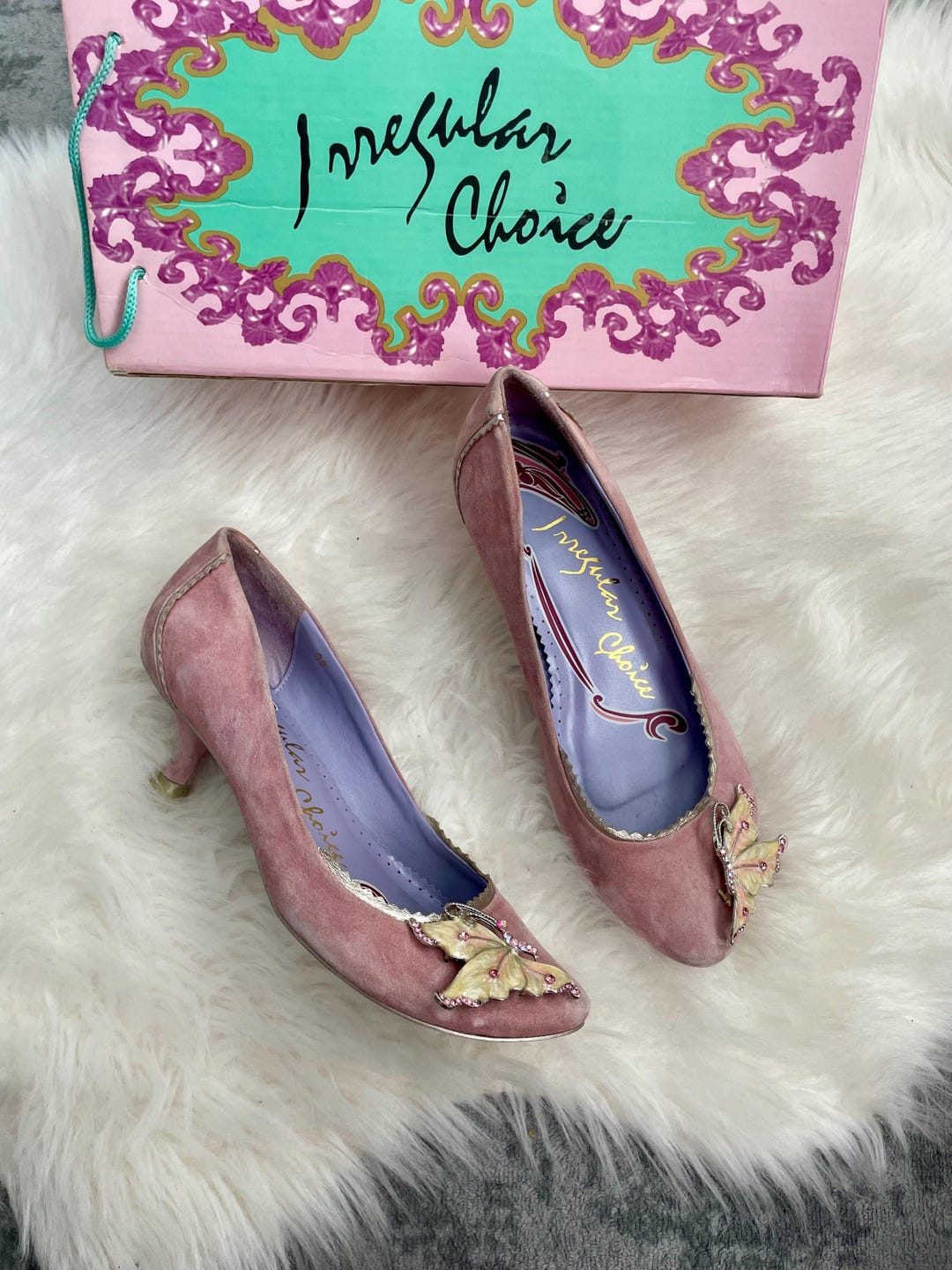 Irregular Choice Kitten Heels | Pink Suede Butterfly Shoes, EU 38 - Etsy