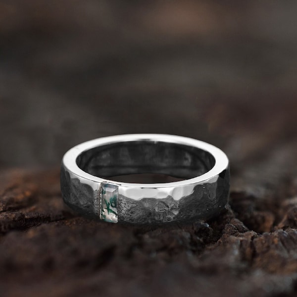 Moss Agate Ring for Men - Etsy