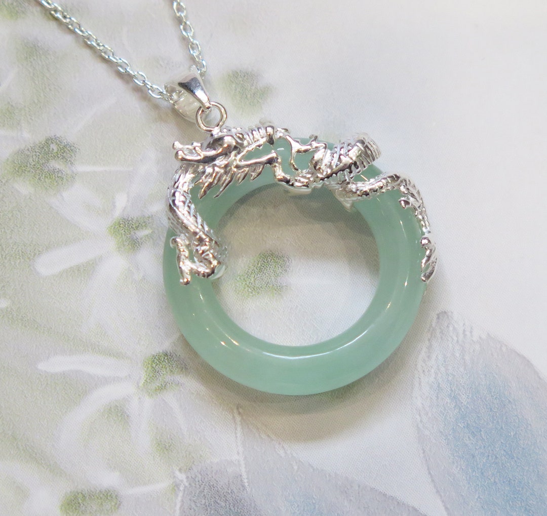 Jade Dragon Pendant Necklace: 925 Sterling Silver, Certified Authentic ...