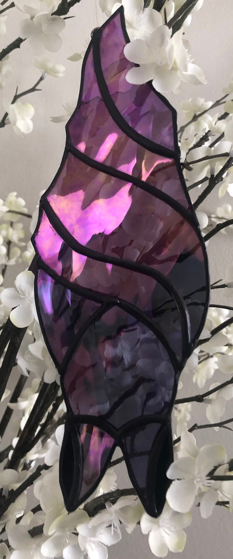 Bat Halloween Décor Stained Glass Vampire Bat Window - Etsy