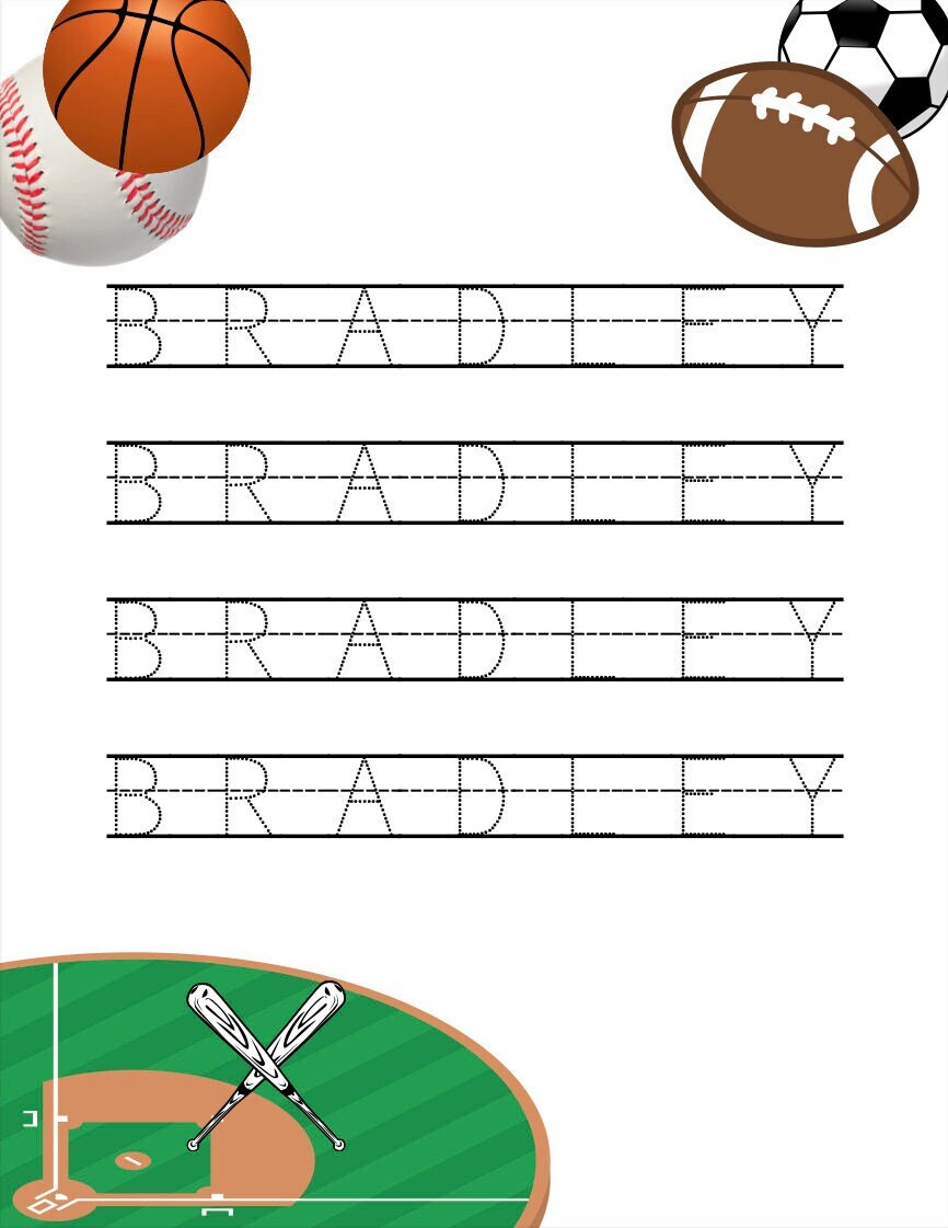 Custom Name Traceable Worksheet - Etsy