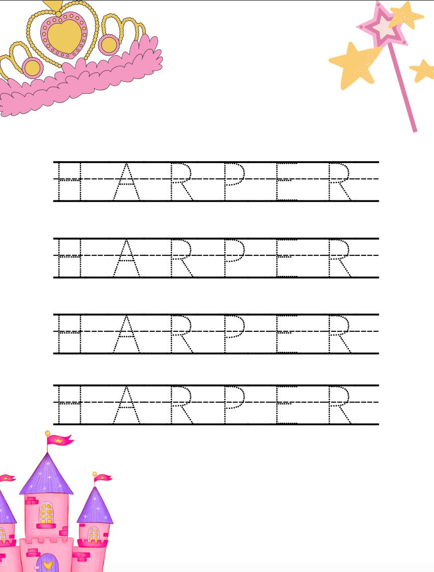 Custom Name Traceable Worksheet - Etsy