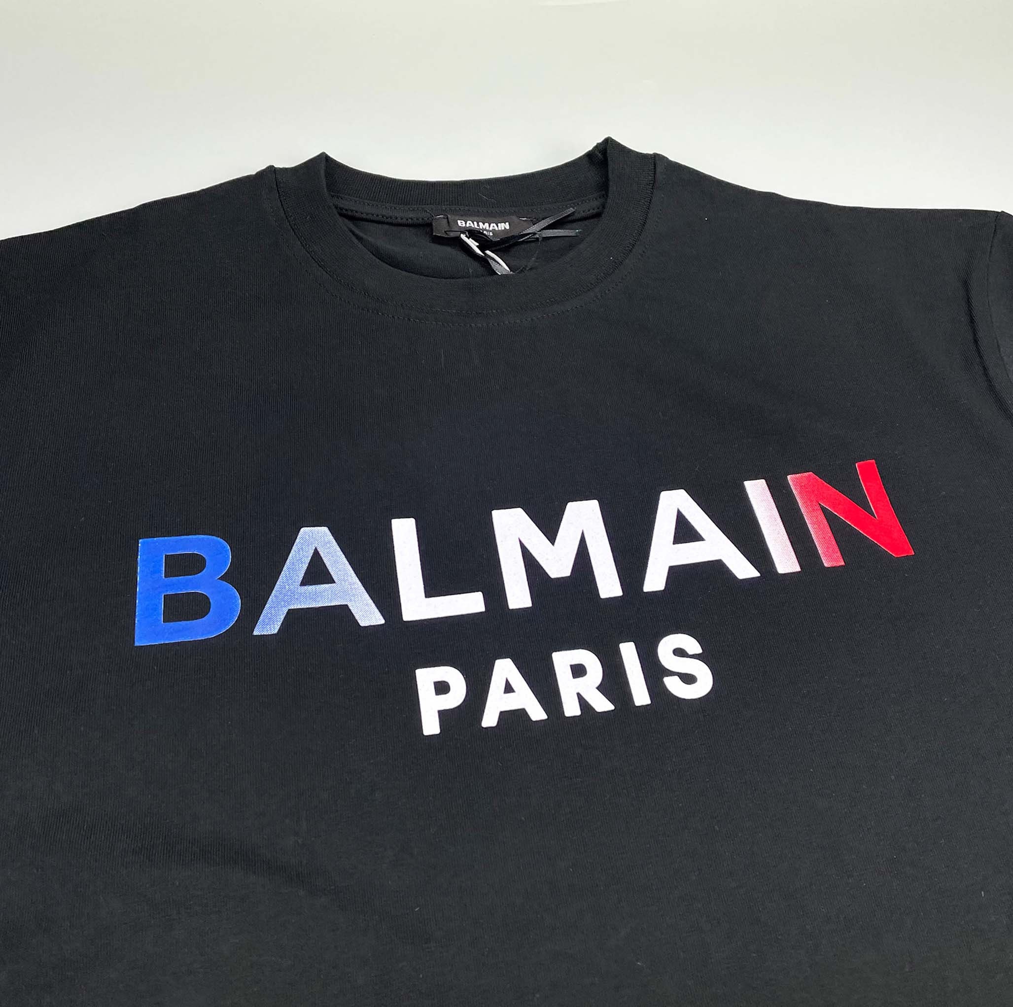 Vintage Balmain Black T-shirt With Colorful Text Size S - Etsy