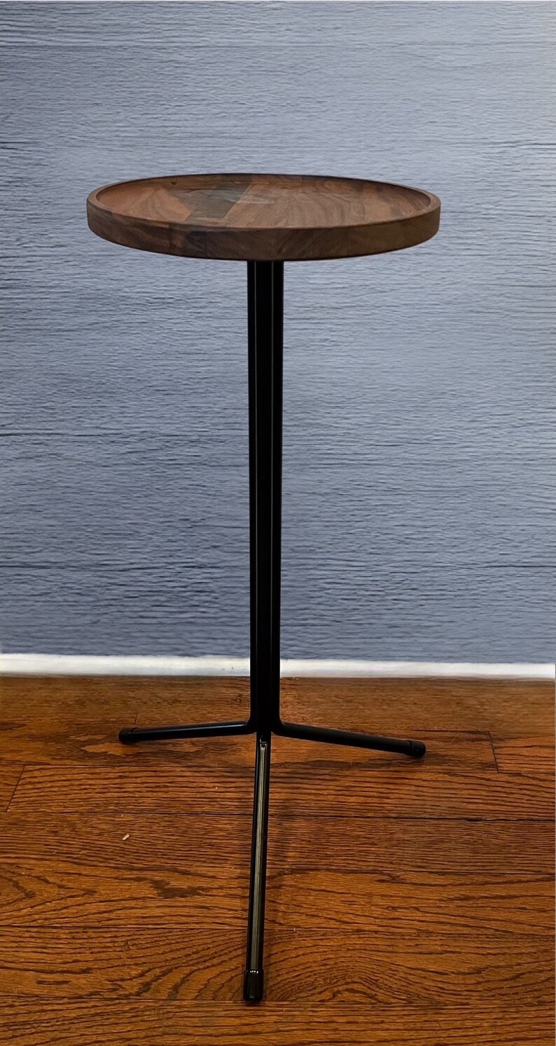 The wally Handmade Walnut Drink Table - Etsy