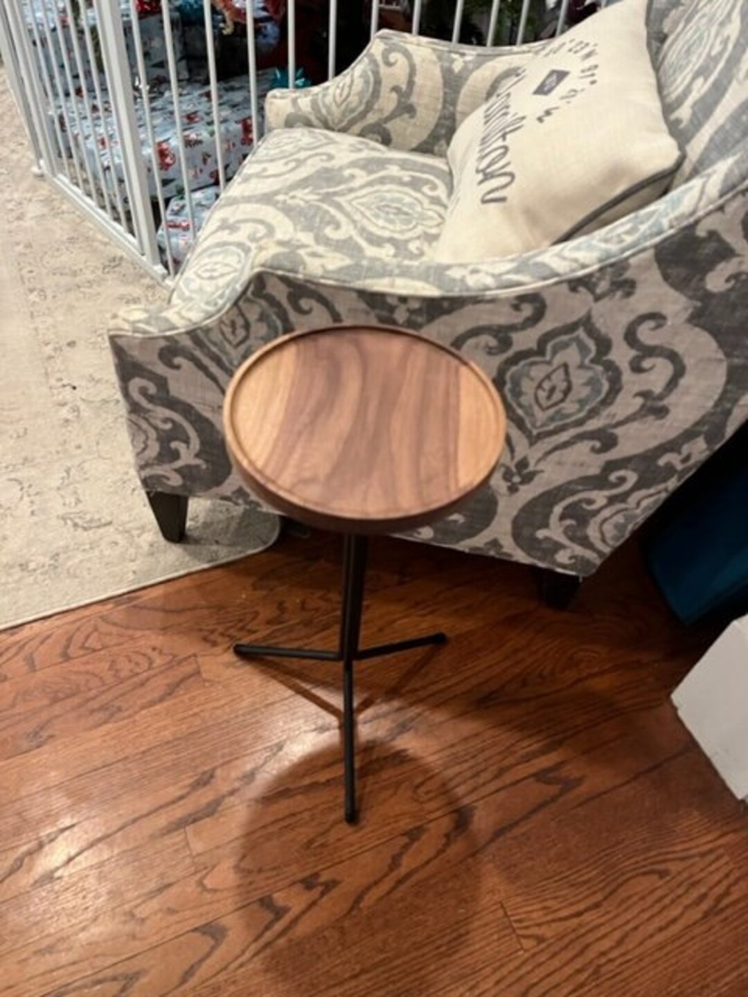 The wally Handmade Walnut Drink Table - Etsy