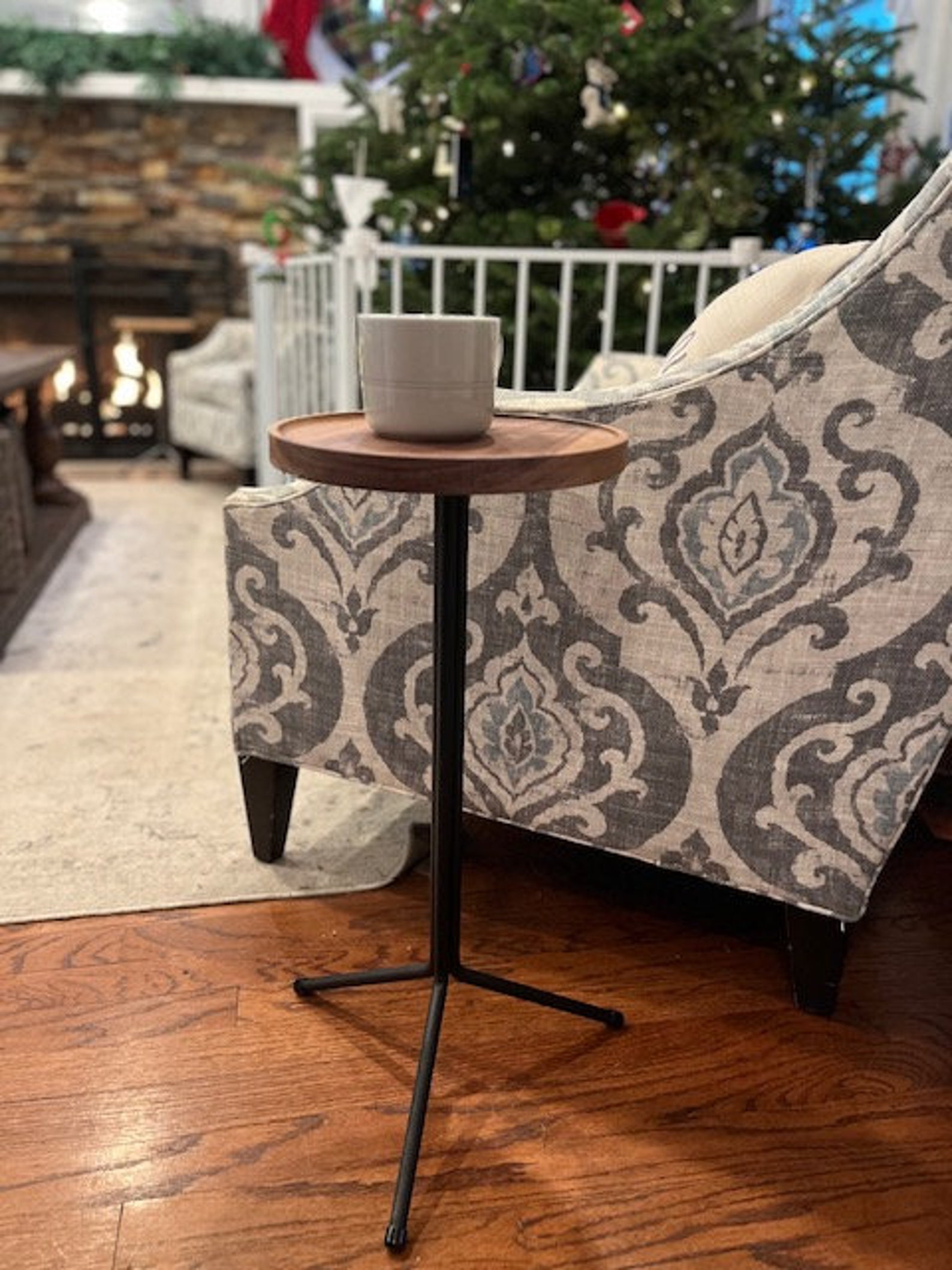 The "wally" Handmade Walnut Drink Table - Etsy