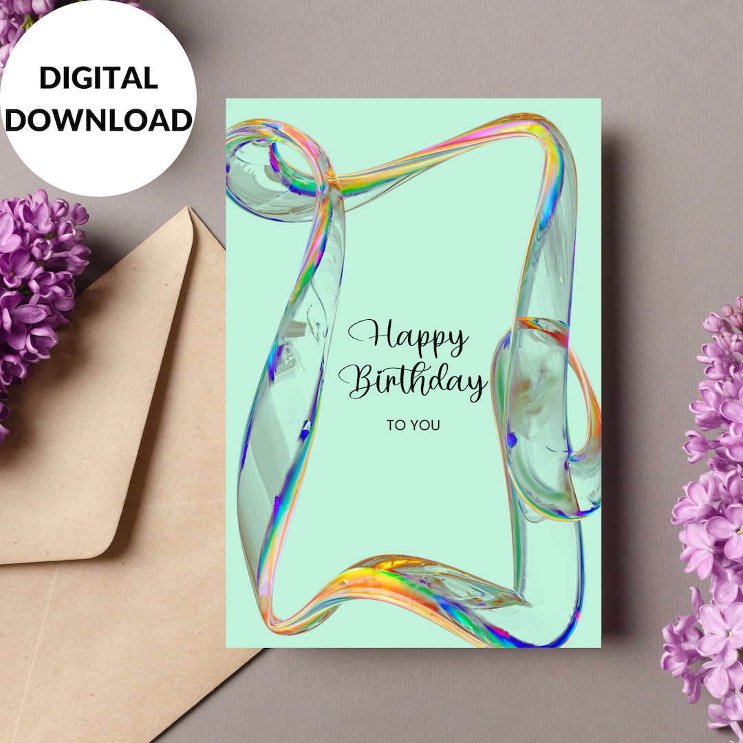 Digital Birthday Card, Greeting Card Printable, Printable Birthday Card ...