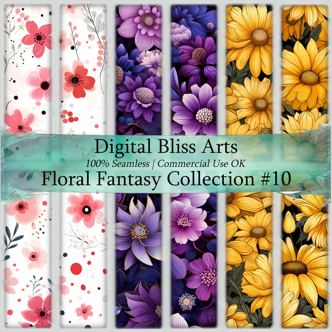 Digital Watercolor Floral Paper, Pastel Flowers Digital Paper ...