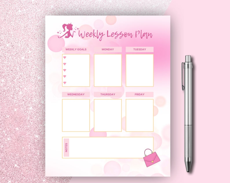 Barbie Planner Printable Weekly Lesson Plan Weekly School - Etsy