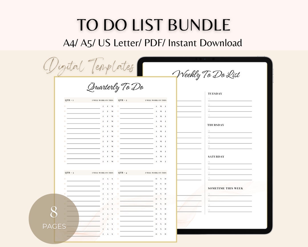 Printable to Do List, to Do List Pages, to Do List Notebook, Task ...
