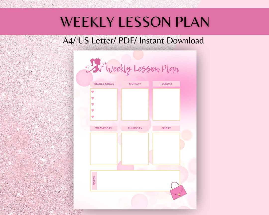 Barbie Planner Printable Weekly Lesson Plan Weekly School - Etsy