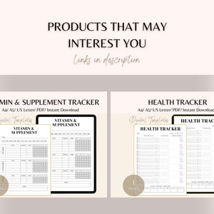 Daily Vitamin Tracker Printable Supplement Checklist Fitness - Etsy