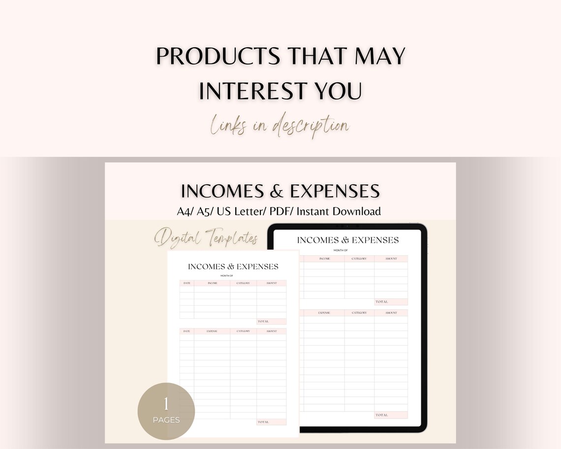 Income Tracker Printable, Monthly Budget Income Tracker, Income and ...