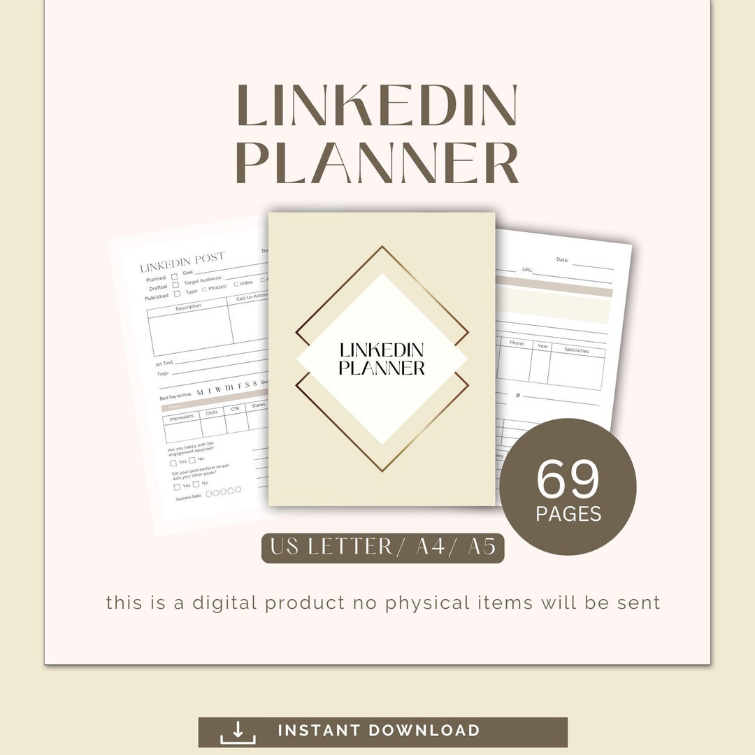 Editable Linkedin Planner in Canva, Minimalist Digital Planner, A4/a5 ...
