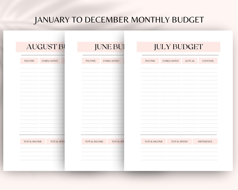 Income Tracker Printable, Monthly Budget Income Tracker, Income and ...