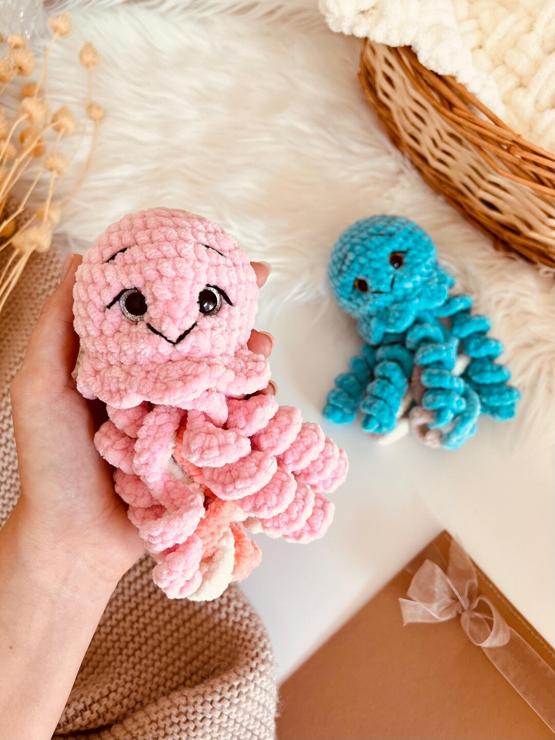 Crochet Octopus in Mint Color. Amigurumi Toy. Jellyfish. Toy for ...