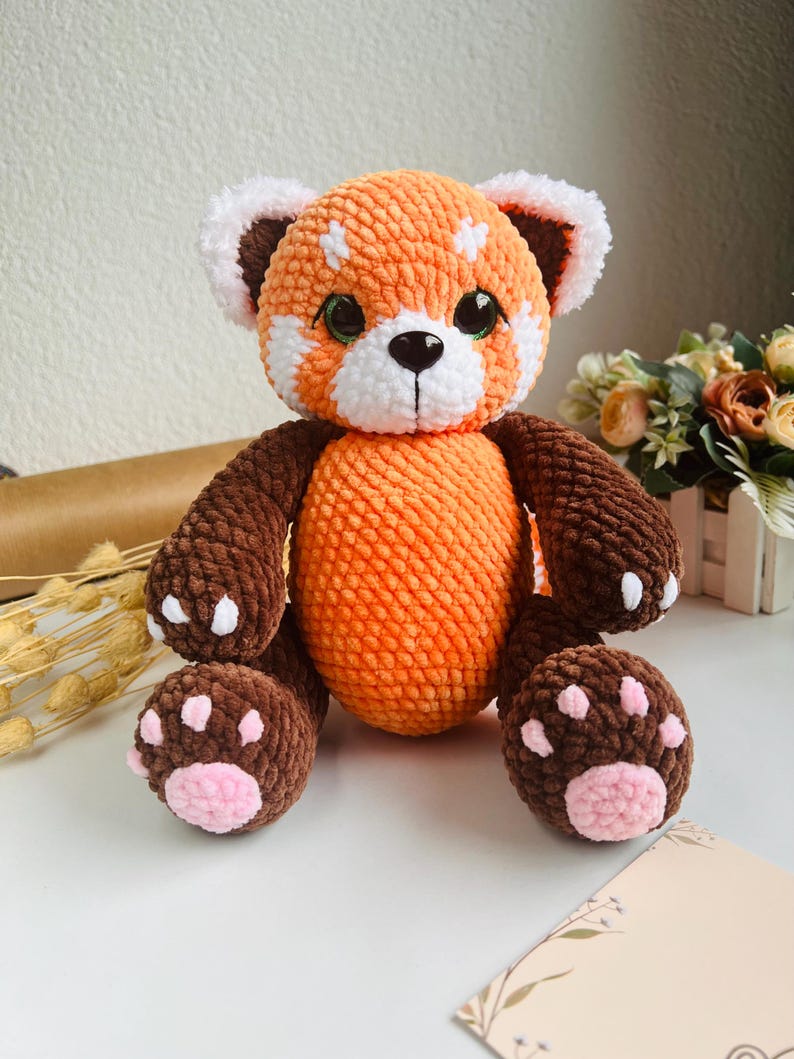 Crochet Red Panda Plush: Handmade Velvet Stuffed Animal - Etsy