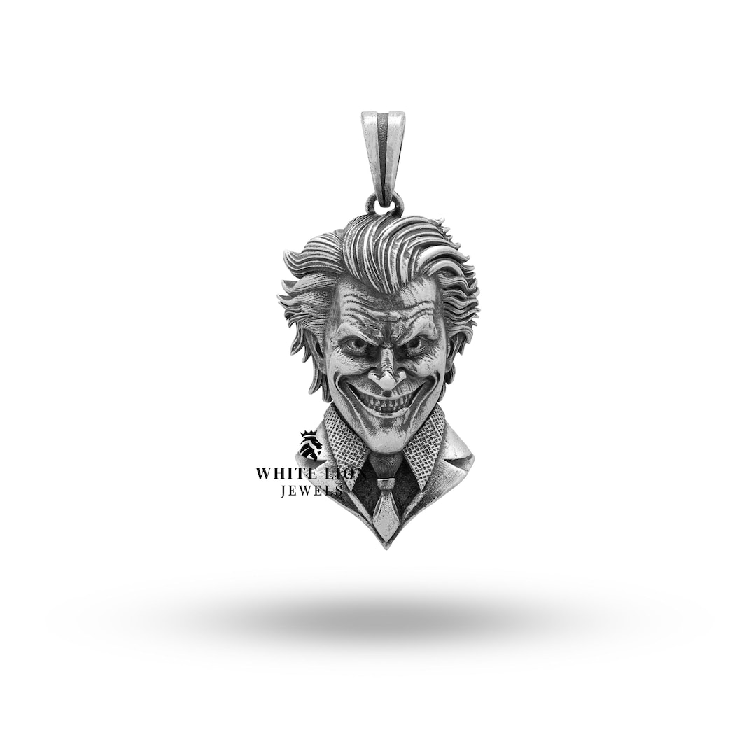 Joker Humorist Comedian Funny Clown Pendant 925 Sterling Silver - Etsy