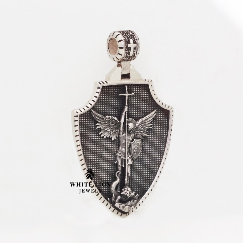 St Michael Archangel God Army Commander Orthodox Shield Pendant 925 ...