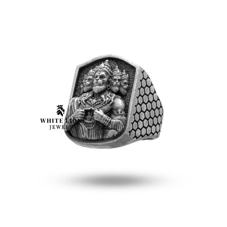 Panchmukhi Hanuman Ring | 925 Sterling Silver | Divine Spiritual ...