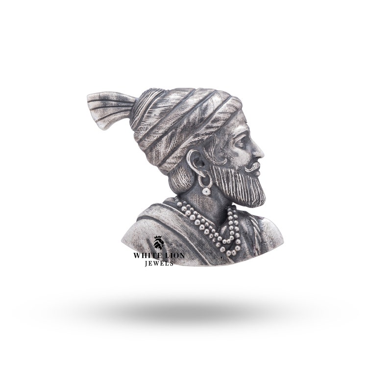 Chhatrapati Raje Shivaji Maharaj Me Maratha Oxidized 925 Silver Brooch ...
