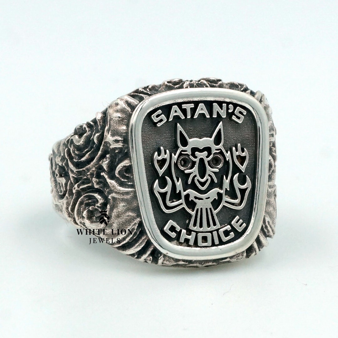 Satan's Choice 925 Solid Sterling Silver Men's Biker Motorcycle Club ...