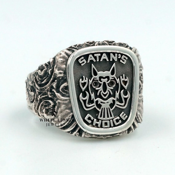 Skull Ring Stainless Steel Biker Ring Lucky Number 13 Motorcycle Club ...