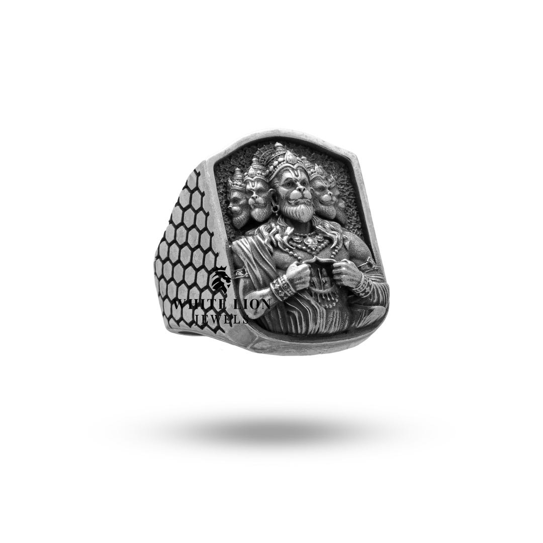 Panchmukhi Hanuman Ring | 925 Sterling Silver | Divine Spiritual ...