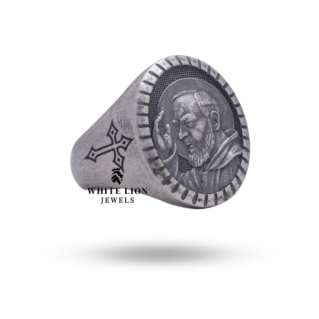 Saint Padre Pio Ring | 925 Sterling Silver | Spiritual Jewelry ...