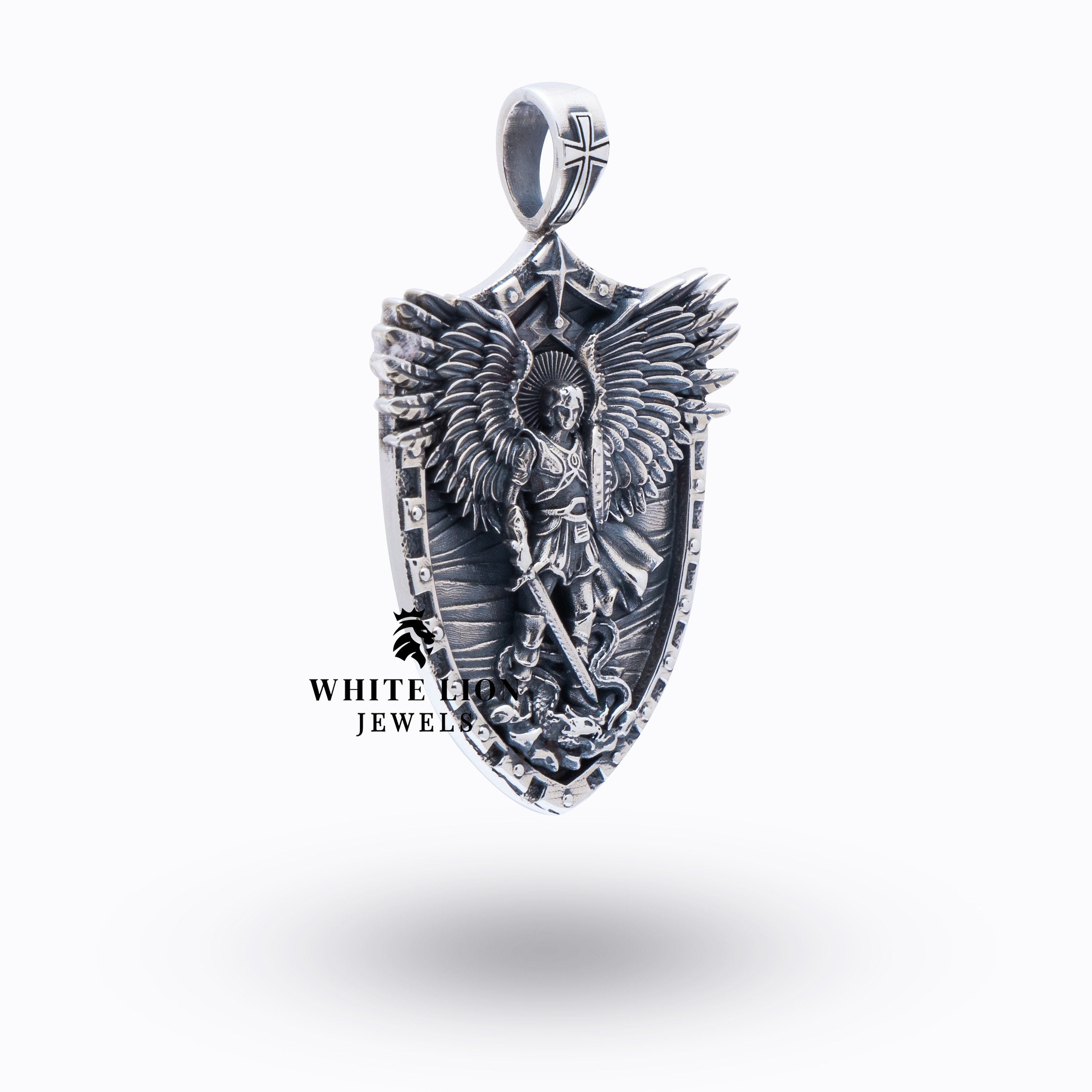 St Michael Archangel God Army Commander Orthodox Shield Pendant 925 ...
