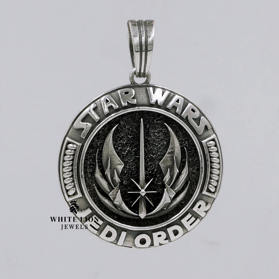 Star Wars Jedi Order Sword Handmade Oxidized Pendant 925 Silver Gift ...
