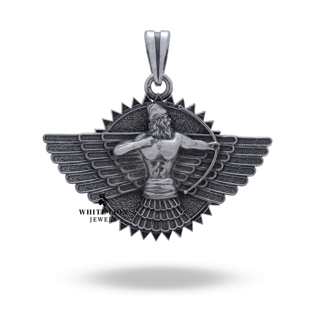 Sumerian Warrior Cross Bow Mesopotamia Men Pendant 925 Sterling Silver ...