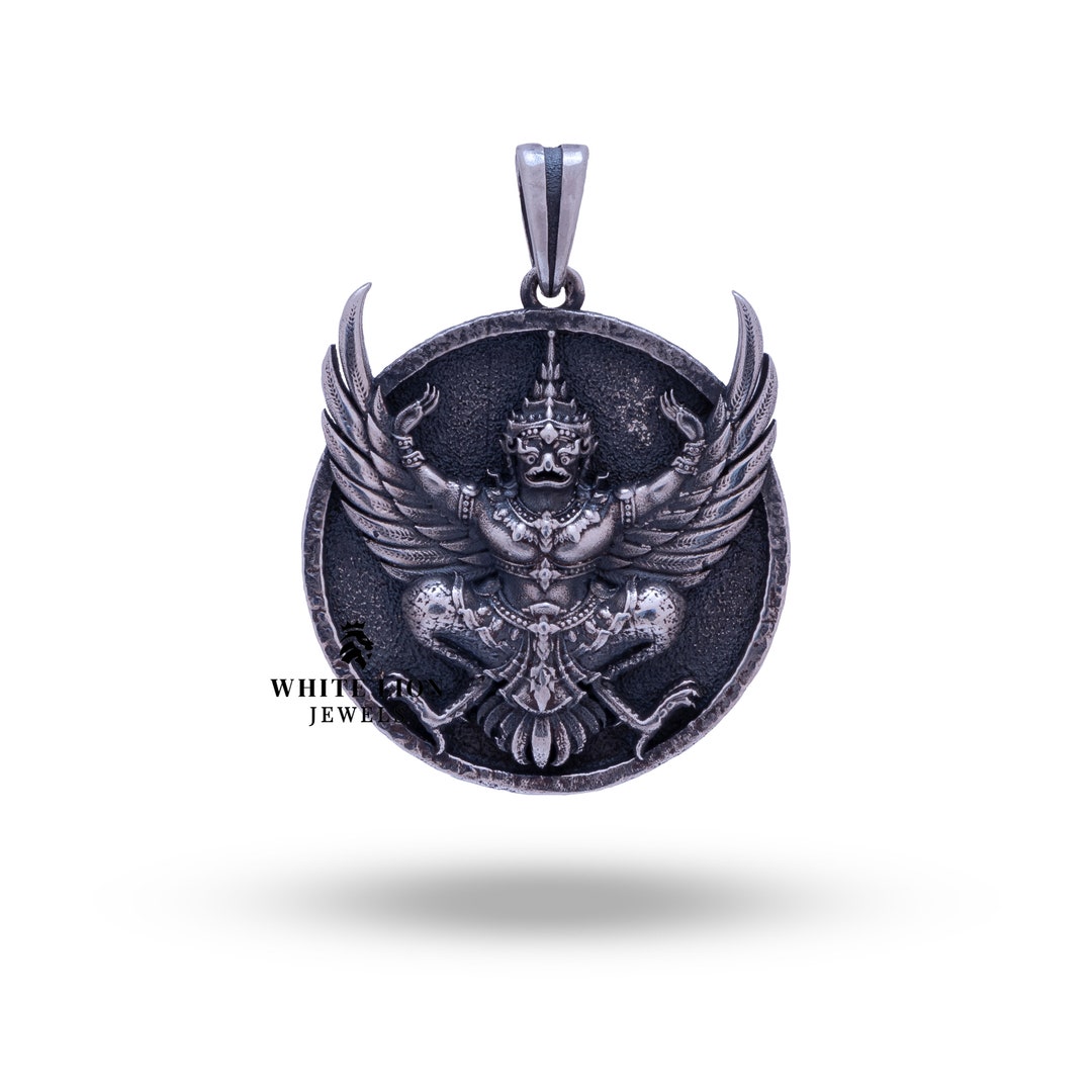 Legendary Tibetan Garuda Creature Beast Good Luck Pendant 925 Silver ...