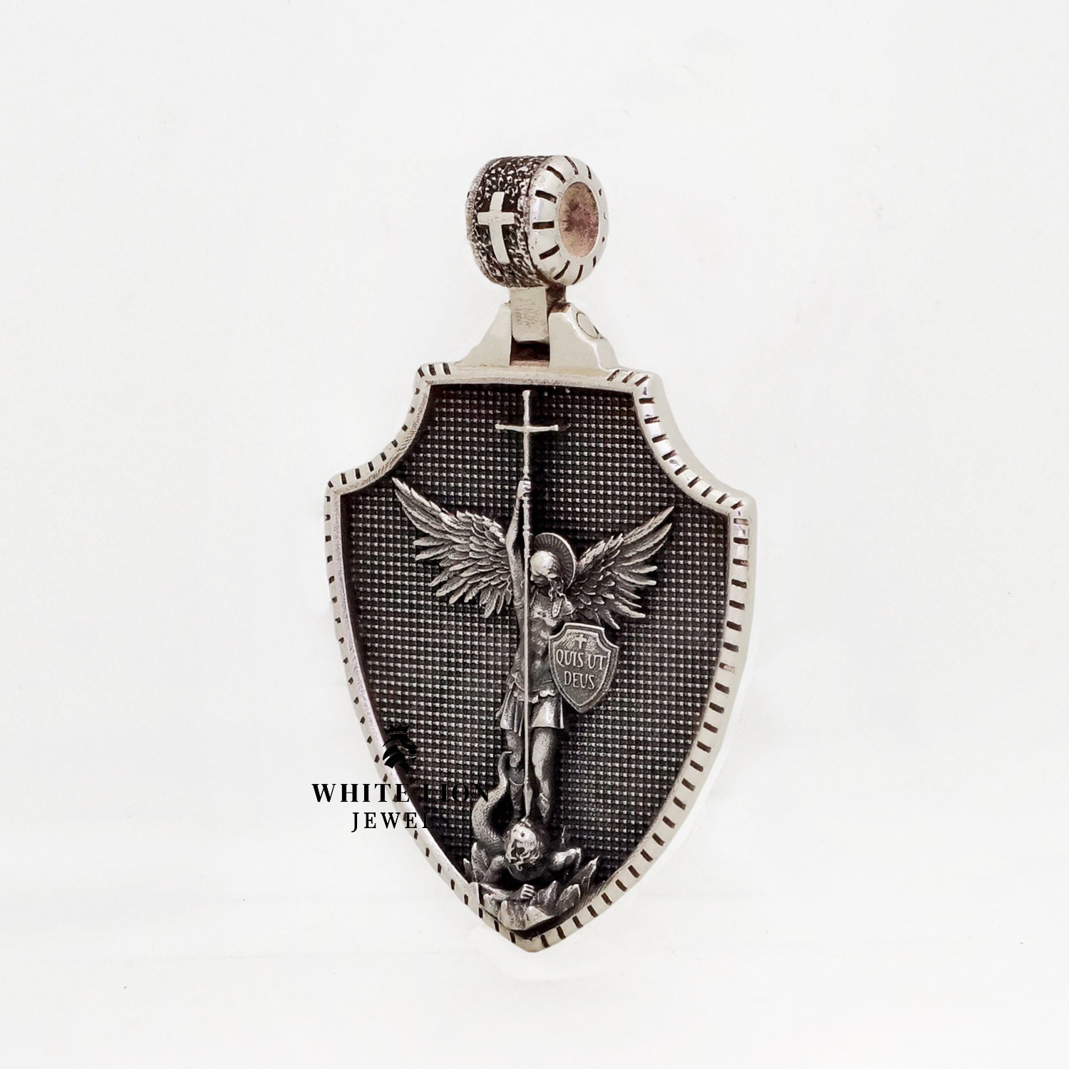 St Michael Archangel God Army Commander Orthodox Shield Pendant 925 ...