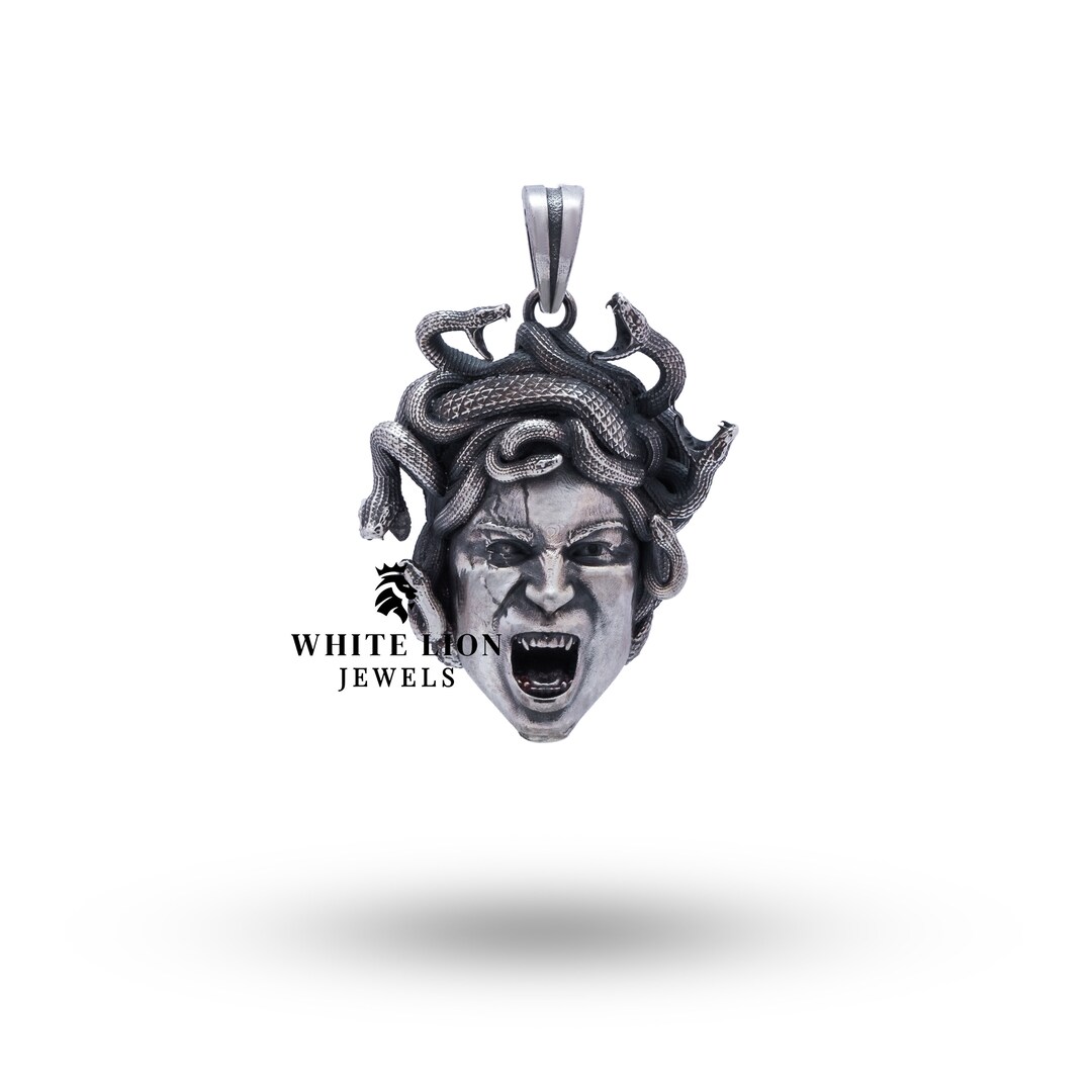 Angry Medusa Gorgon Snakes Pendant | 925 Sterling Silver | Artisan ...