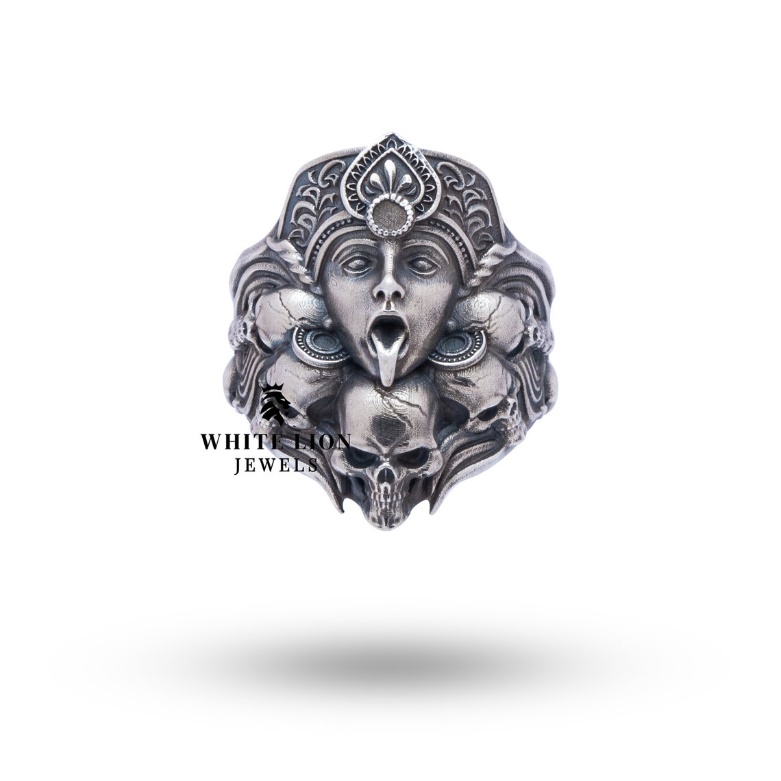 Kali Skulls Gothic Ring | 925 Sterling Silver | Unique Gothic Jewelry ...