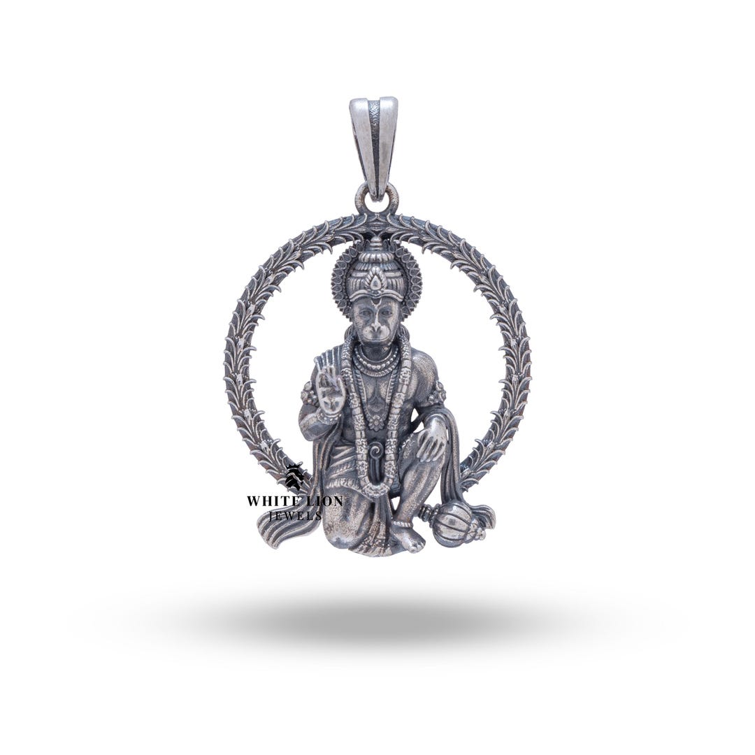 God Hanuman Evil Protector Hinduism Divine Son of Wind 925 Silver ...