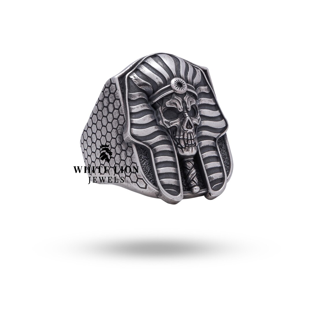 Pharaoh Egyptian Mummy Ring | 925 Sterling Silver | Handcrafted Luxury ...