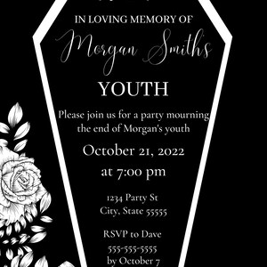 RIP Birthday Invitation Template - Etsy