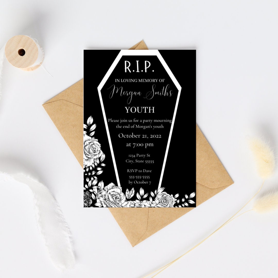 RIP Birthday Invitation Template - Etsy