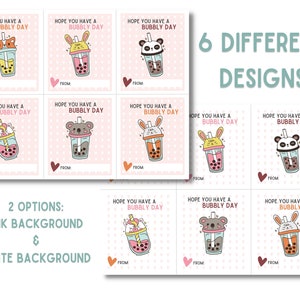 Bubble Tea Valentines | Boba Tea | Digital Download | Printable Cards ...